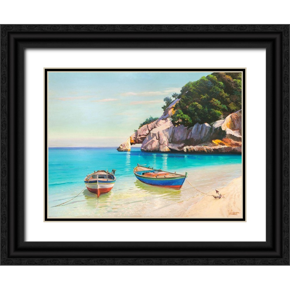 Galasso, Adriano 24x19 Black Ornate Wood Framed with Double Matting ...