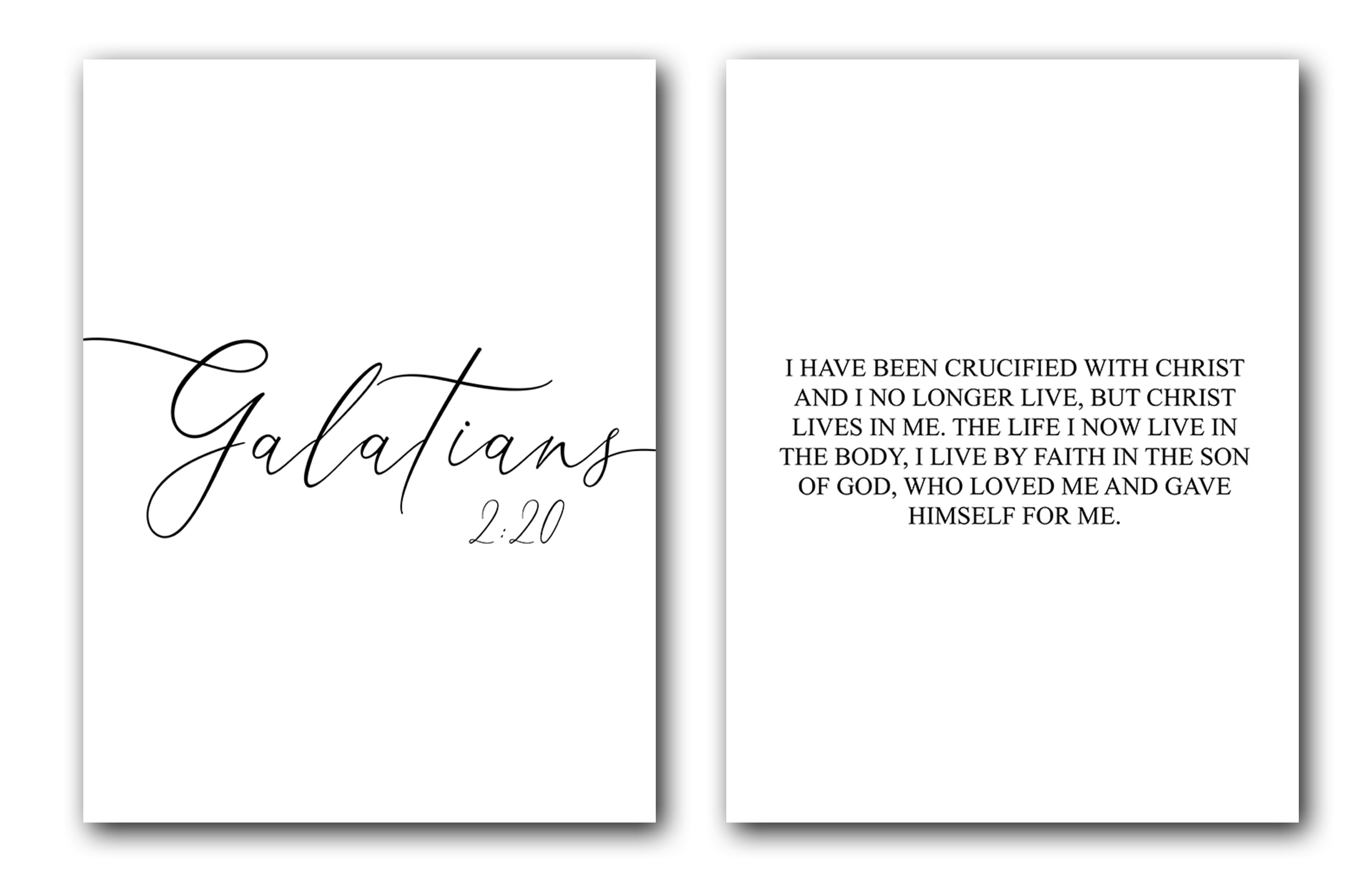 Galatians 2:20, Bible Verse Quote, Set of 2 Poster Prints, Home Wall ...