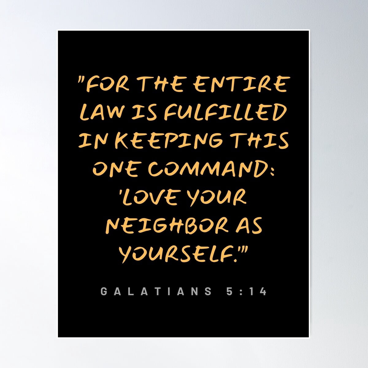 Galatians 5:14 Scripture Bible Motivation Poster Wall Art, Modern Wall ...