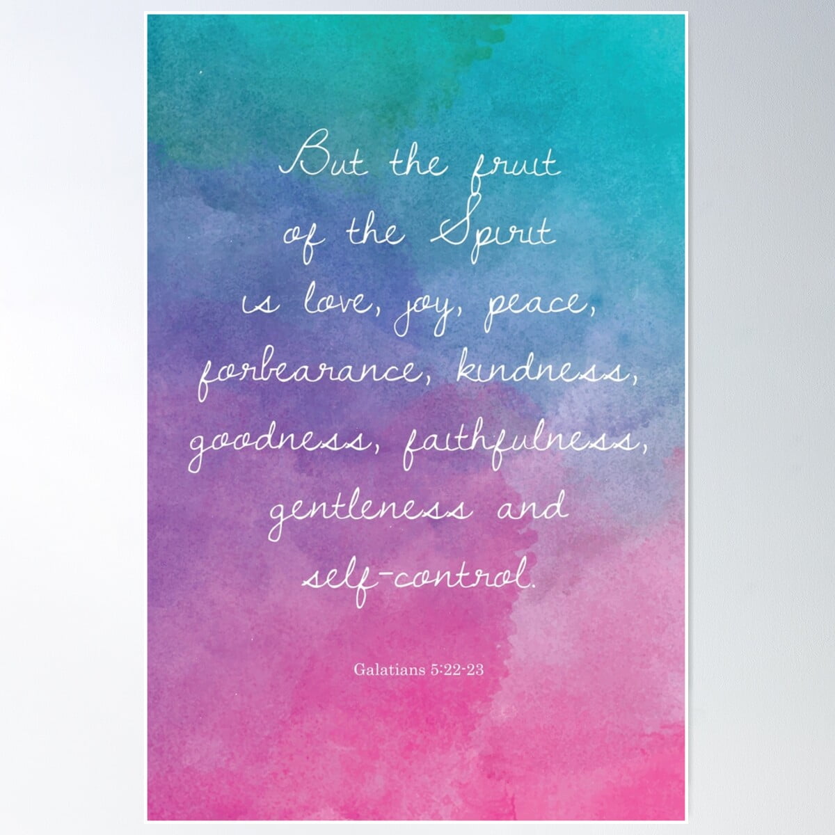 Galatians 5:22-23, Fruit Of The Spirit Bible Verse Poster Wall Art ...