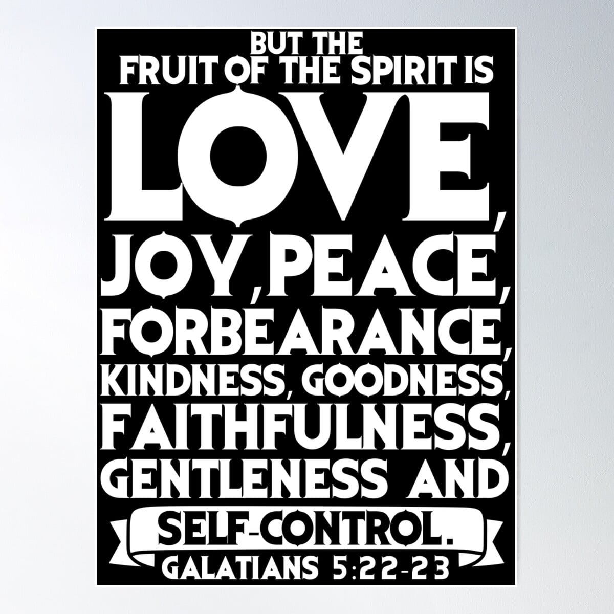 Galatians 5:22-23 Fruit Of The Spirit Poster Wall Art, Modern Wall ...