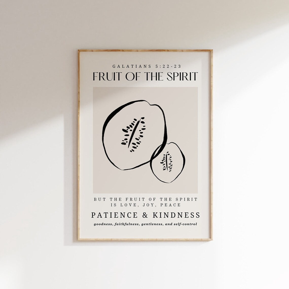 Galatians 5:22-23 Fruit Of The Spirit Wall Art Print Bible Verse Boho ...