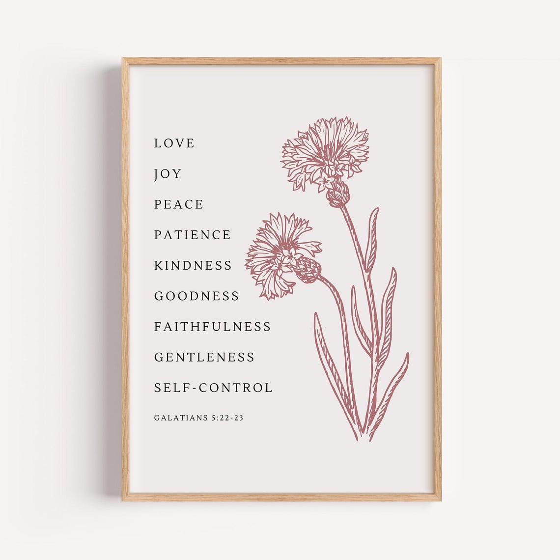 Galatians 5 Fruit Of The Spirit Wall Art Vintage Minimalist Christian ...