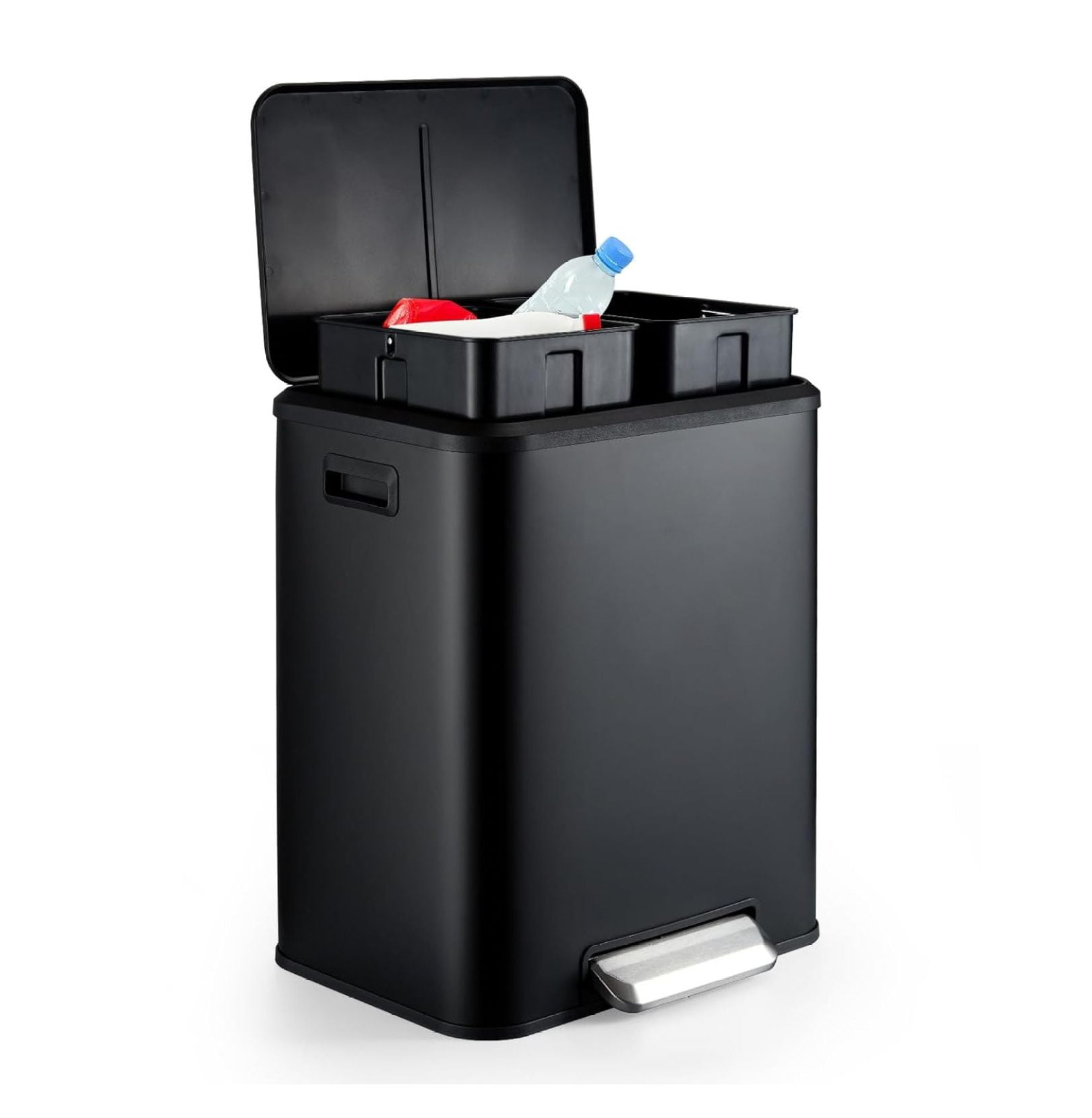 Galaxera 30 L/8 Gallon Trash Can, Rectangular Dual Compartment ...
