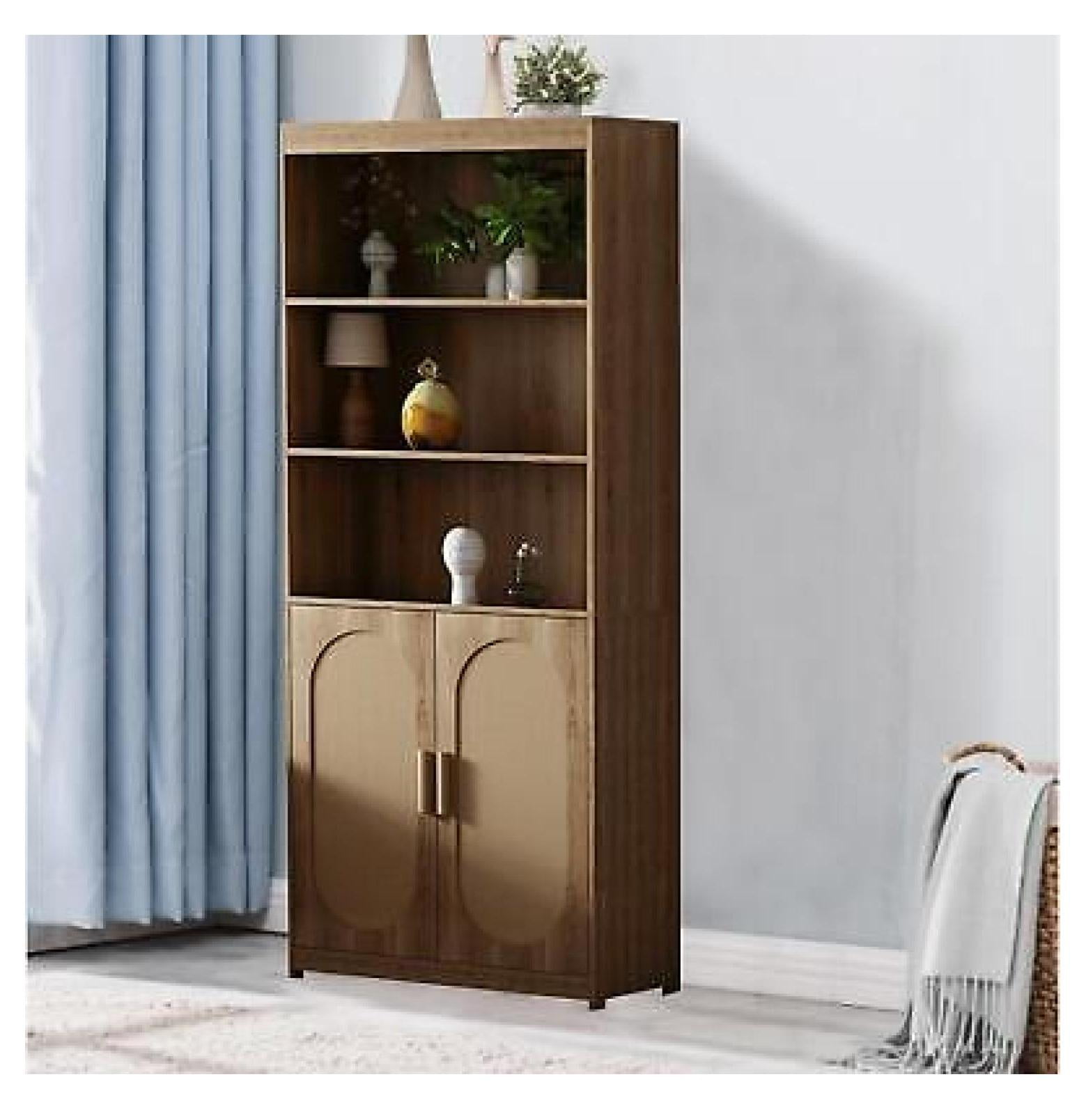 Galaxera 72" Bookshelf 5 Tier Book Shelf Rattan Tall Bookcase with ...