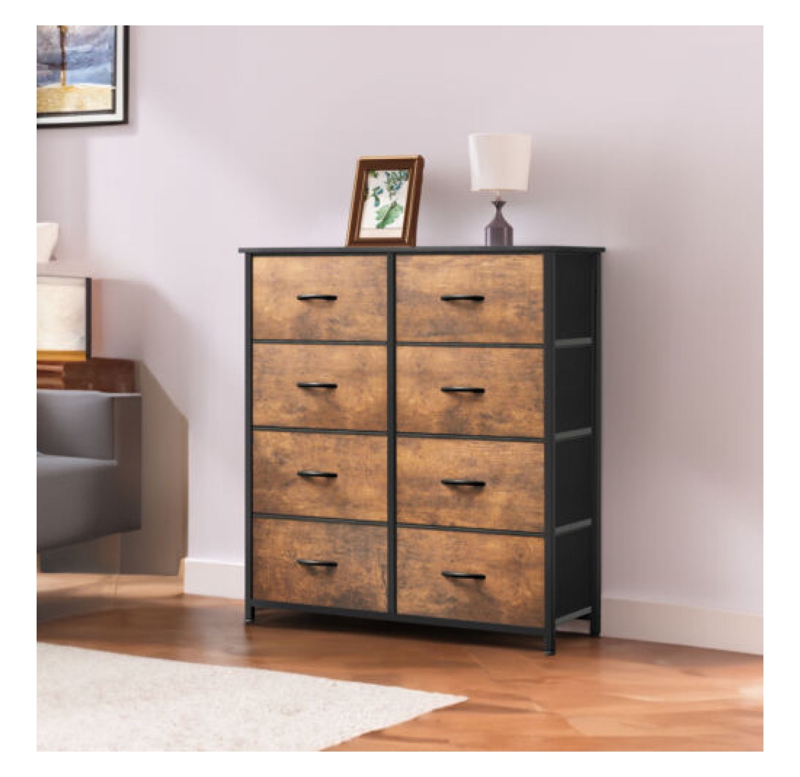 Galaxera 8 Drawer Cabinet Fabric Dresser Closet Chest Clothes Storage ...