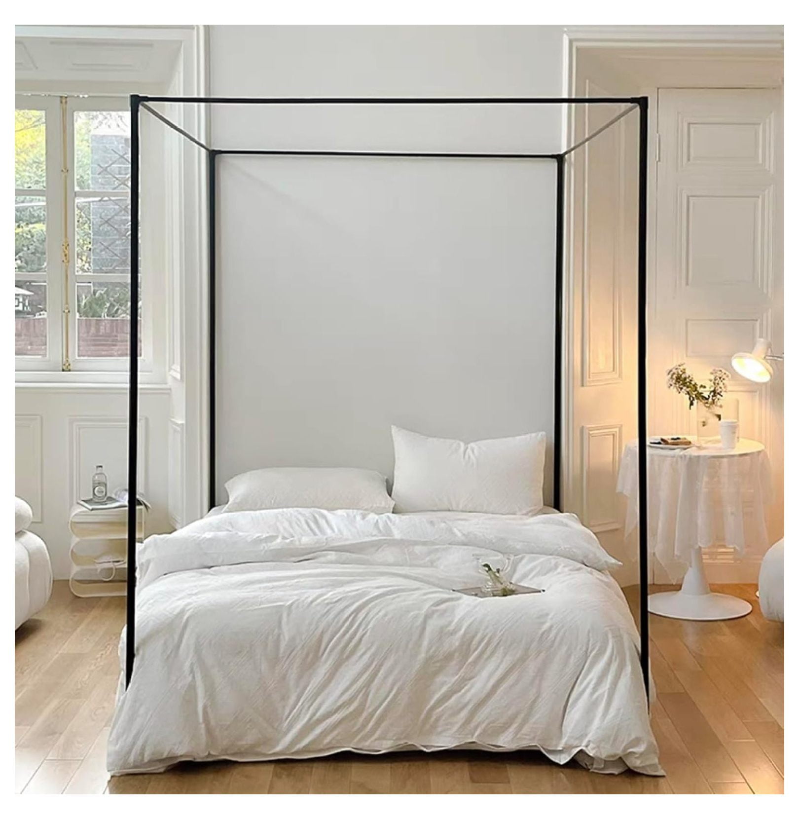 Galaxera Corner Bed Canopy Post Frame Full Size Bed Canopy Frame Poles ...
