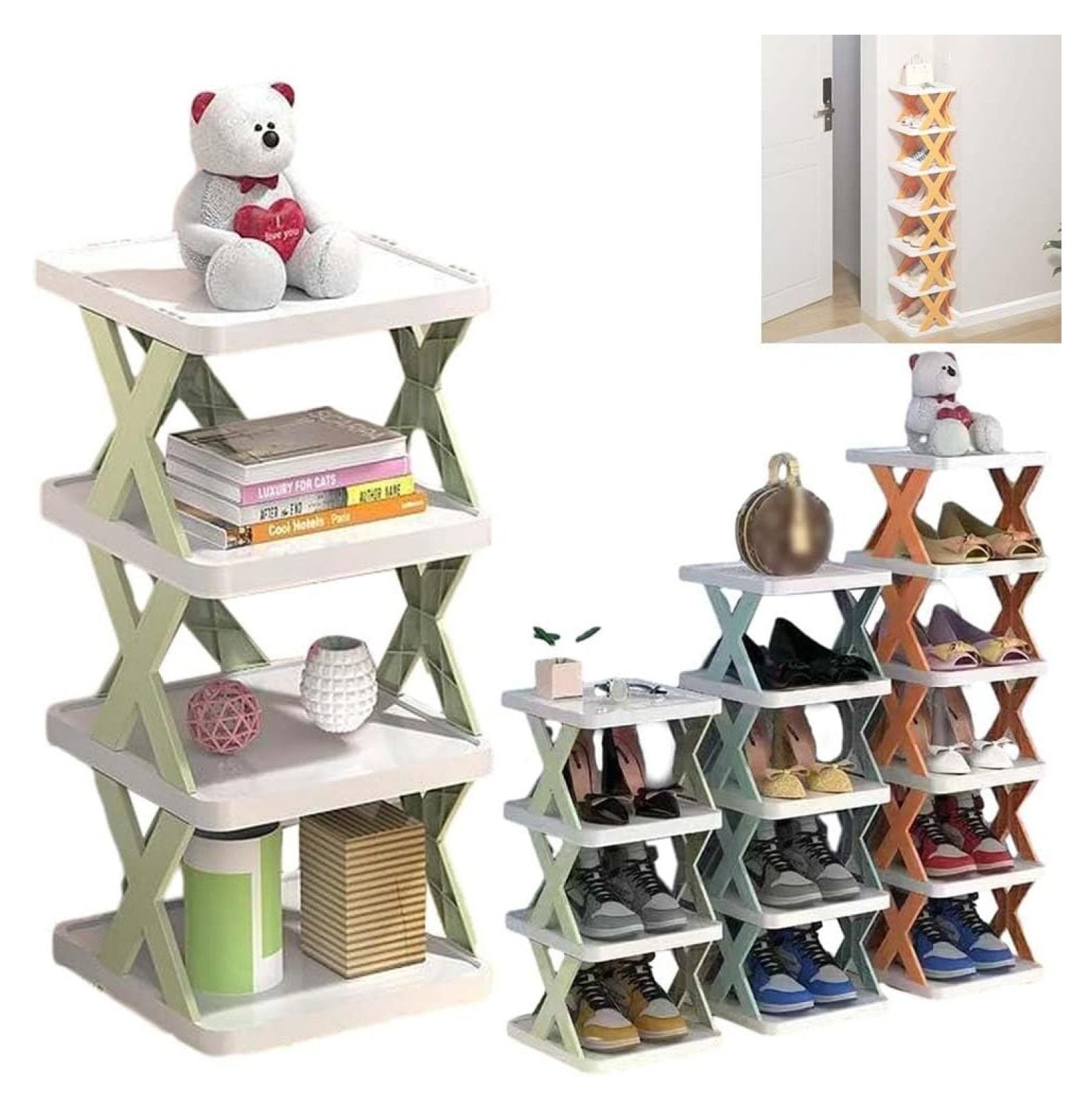 Galaxera Multi-Layer Shoe Rack Storage Organizer, Narrow Shoe Rack ...