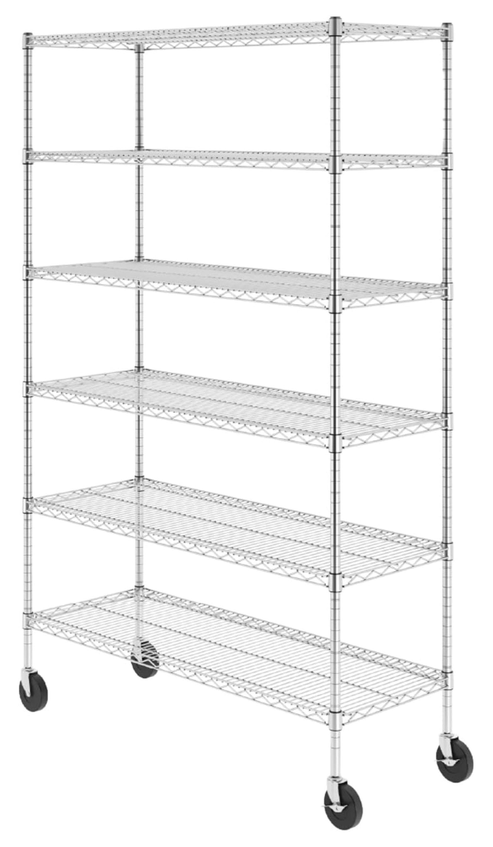 Galaxera NSF Certified Storage Shelves, Heavy Duty Steel Wire Shelving Unit with Wheels and ...