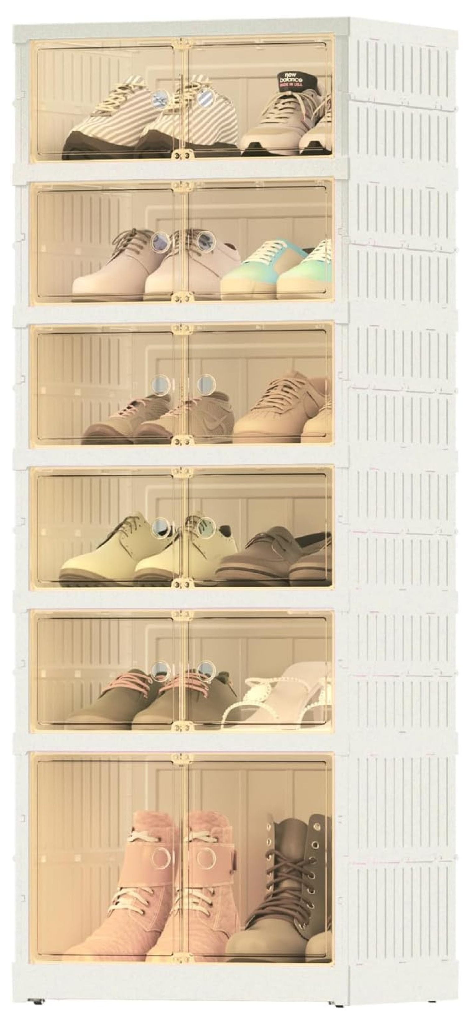 Galaxera Premium 6-Tier Shoe Storage Organizer, Collapsible Shoe Rack ...