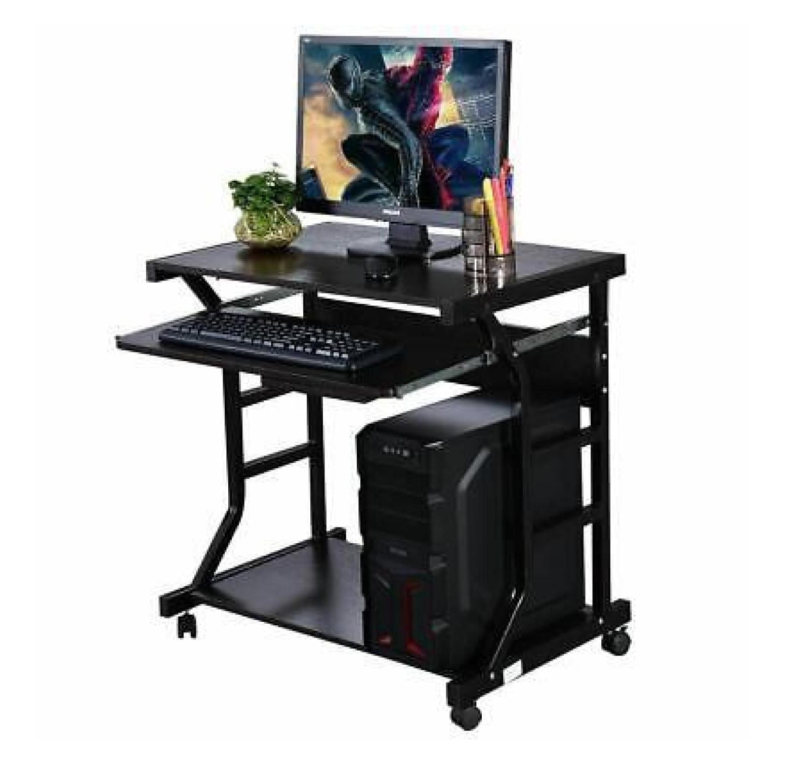 Galaxera Rolling Computer Desk Laptop PC Coner Table Desktop w/ Rolling ...