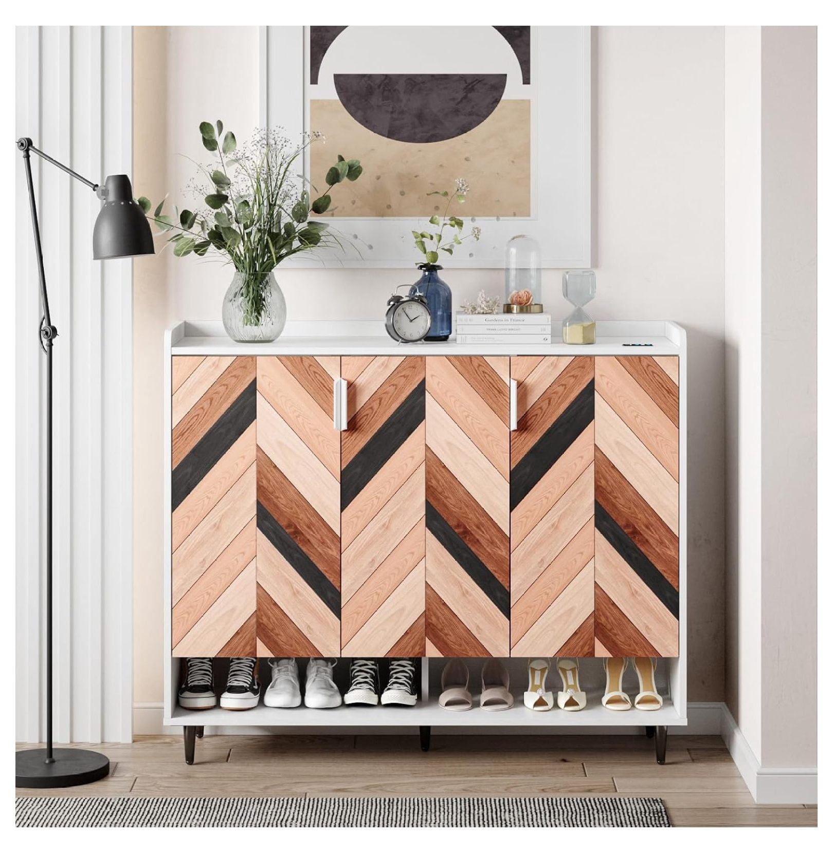 Galaxera Shoe Cabinet with Adjustable Shelf, 5-Tier Modern Entryway ...