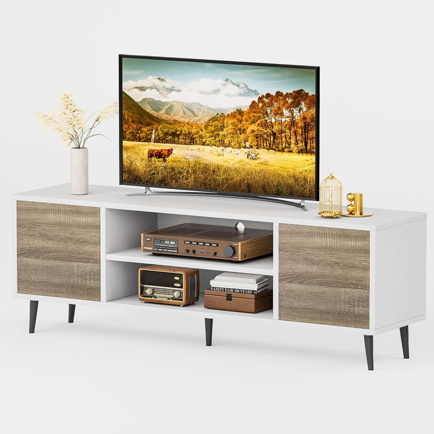 Galaxera TV Stand for 65 Inch TV, Modern Entertainment Center with ...