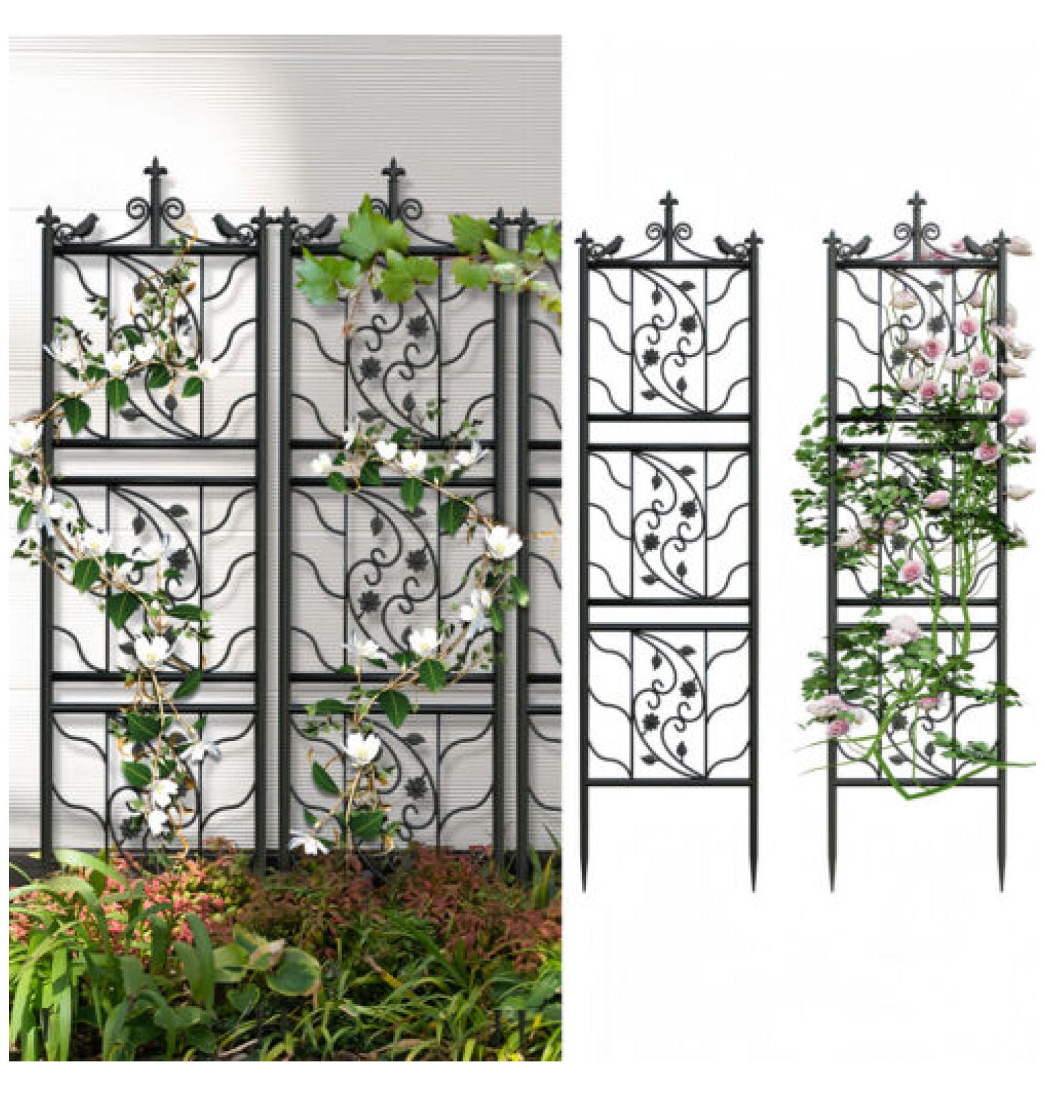 Galaxera XL Garden Trellis Metal Plant Support Climbing Trellises ...