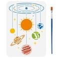 Galaxies Painting Stencil with Brush 8.3x11.7inch Planets Earth Moon ...