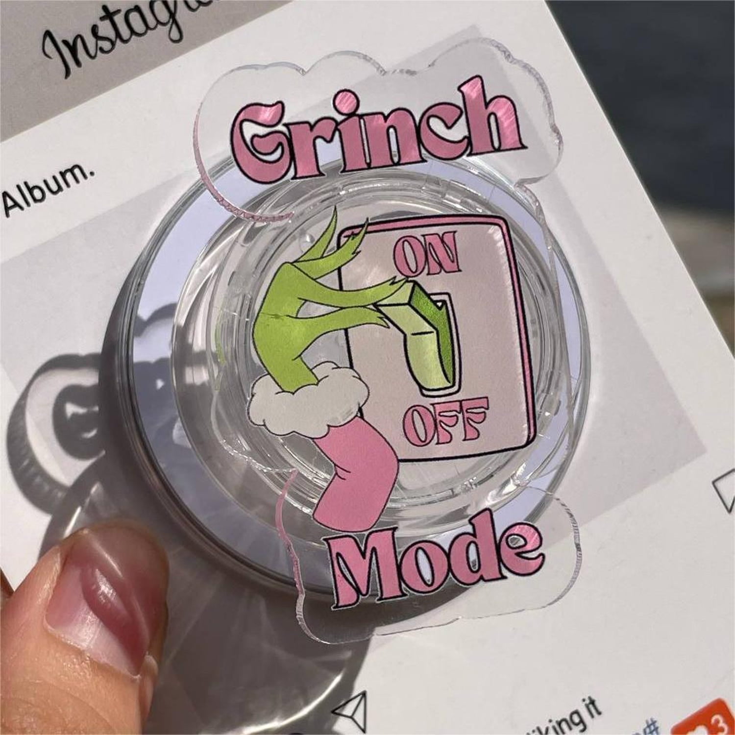 Christmas Furry Monster MagSafe Phone Grip: Funny Green Monster ...