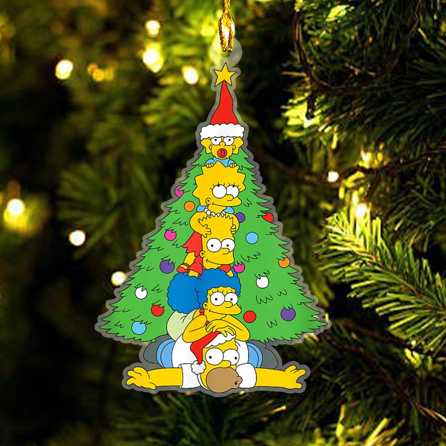 The Simpsons Family Christmas Ornament, Funny Holiday Tree Decor ...
