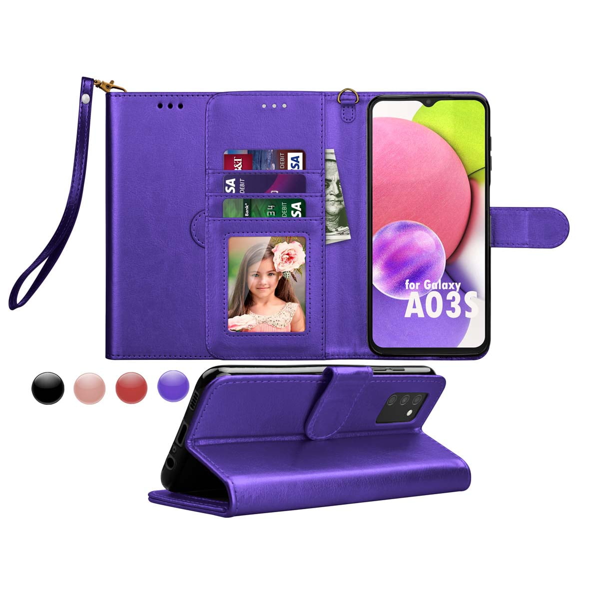 Tekcoo Galaxy A03S Case, PU Leather Wallet, Magnetic Closure, TPU ...