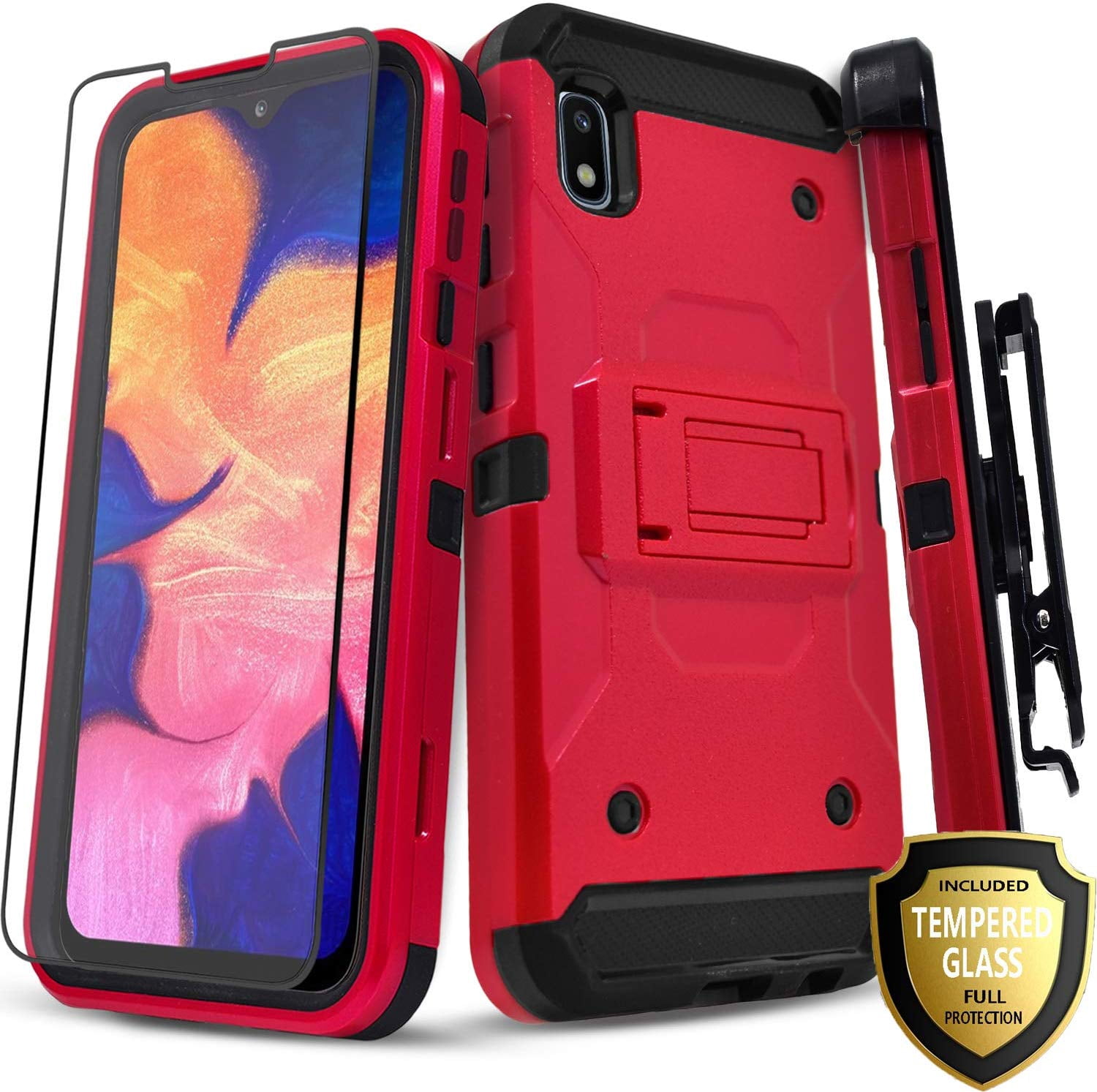 Galaxy A10e Case, With [Tempered Glass Screen Protector Included ...