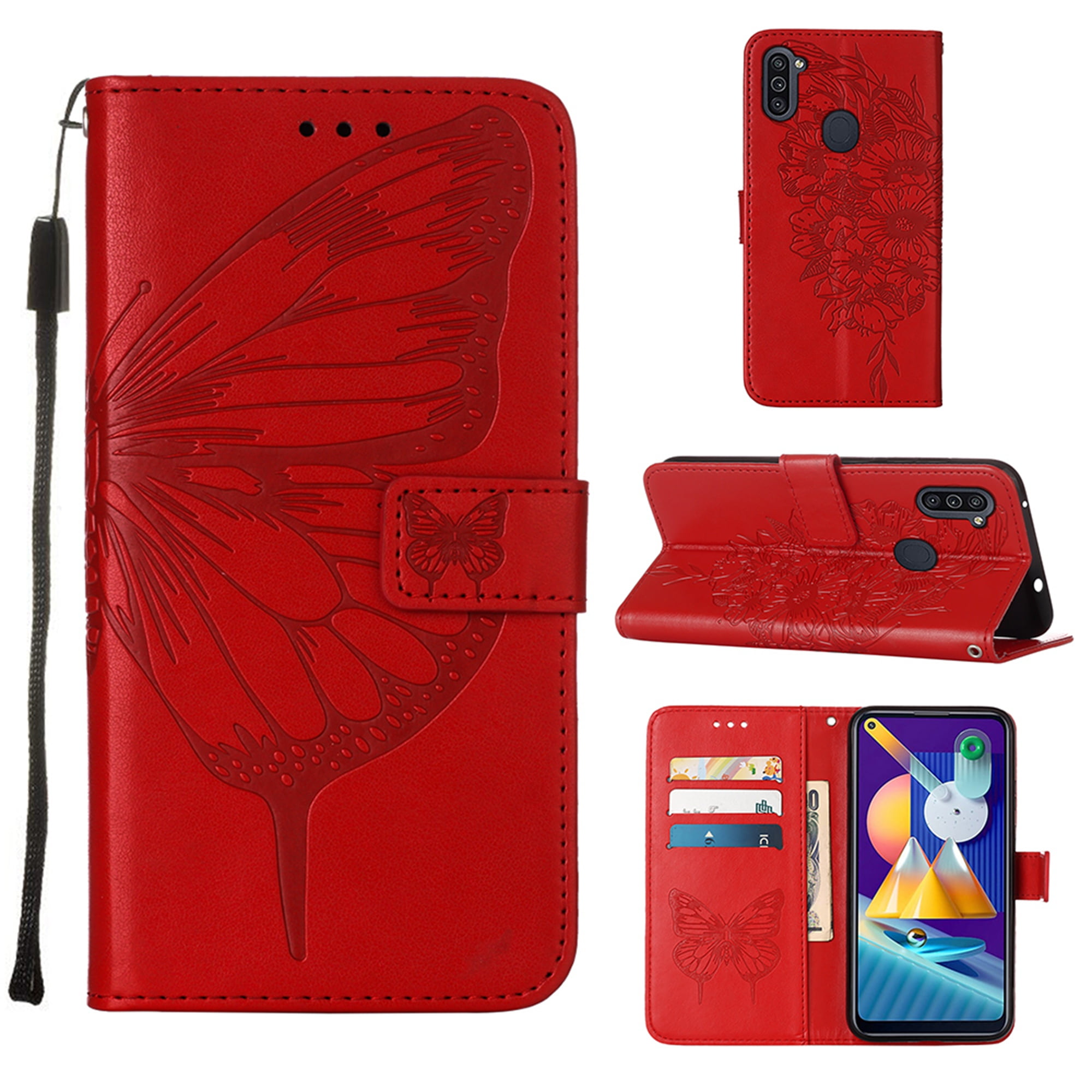 Galaxy A11 Phone Case, Dteck Embossed Butterfly Magnetic Flip PU ...