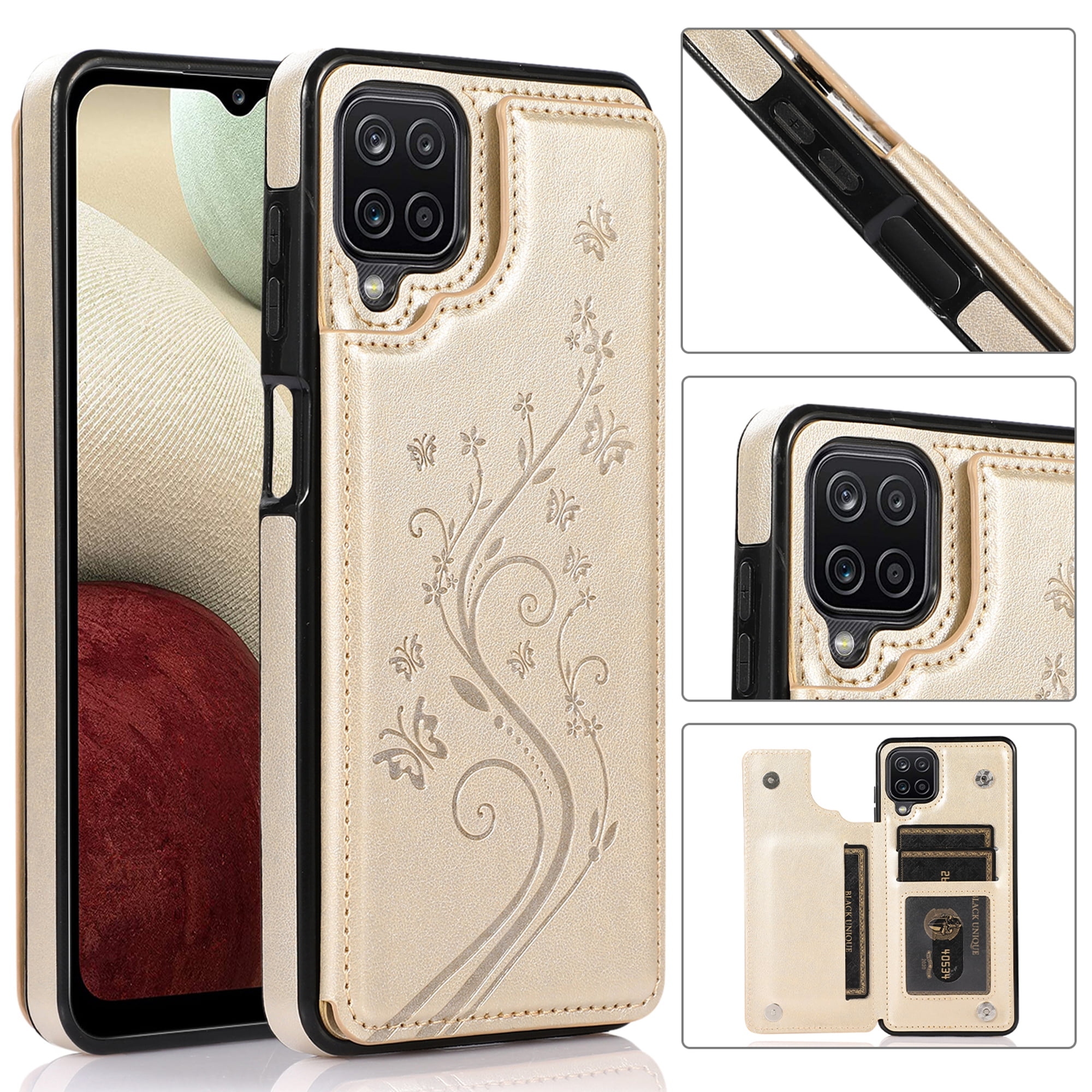 Galaxy A12 Case,Dteck Magnetic Leather Pattern Hybrid Rubber Shockproof ...