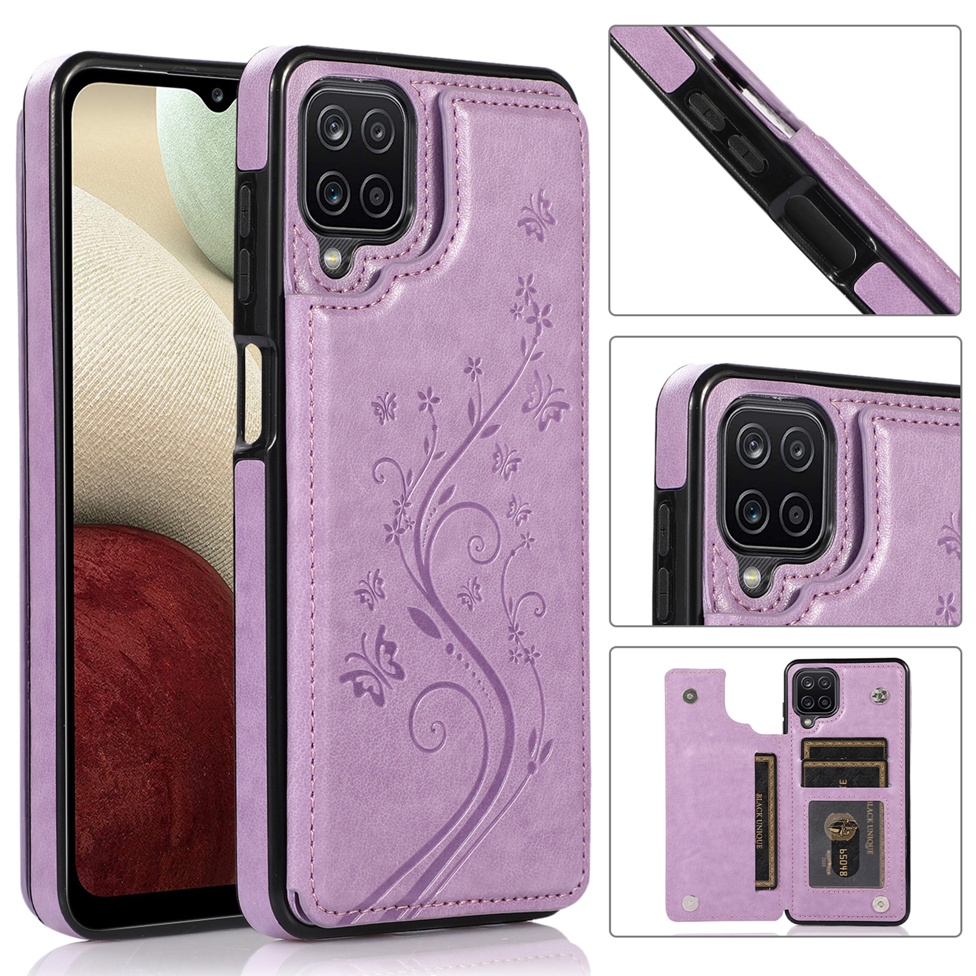 Galaxy A12 Case,Dteck Magnetic Leather Pattern Hybrid Rubber Shockproof ...