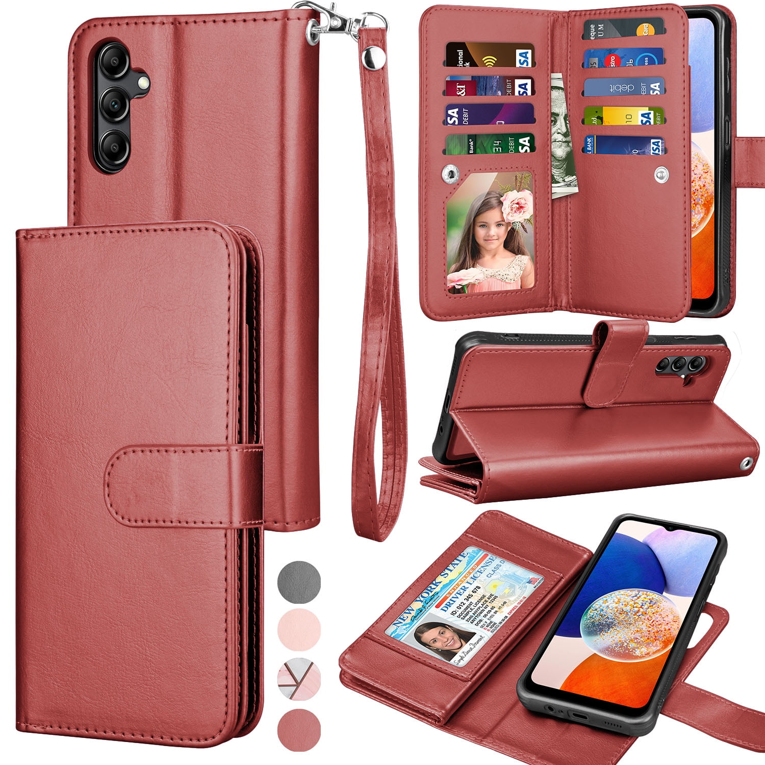 Tekcoo Galaxy A14 5G Phone Cell Accessories, PU Leather Wallet Case ...