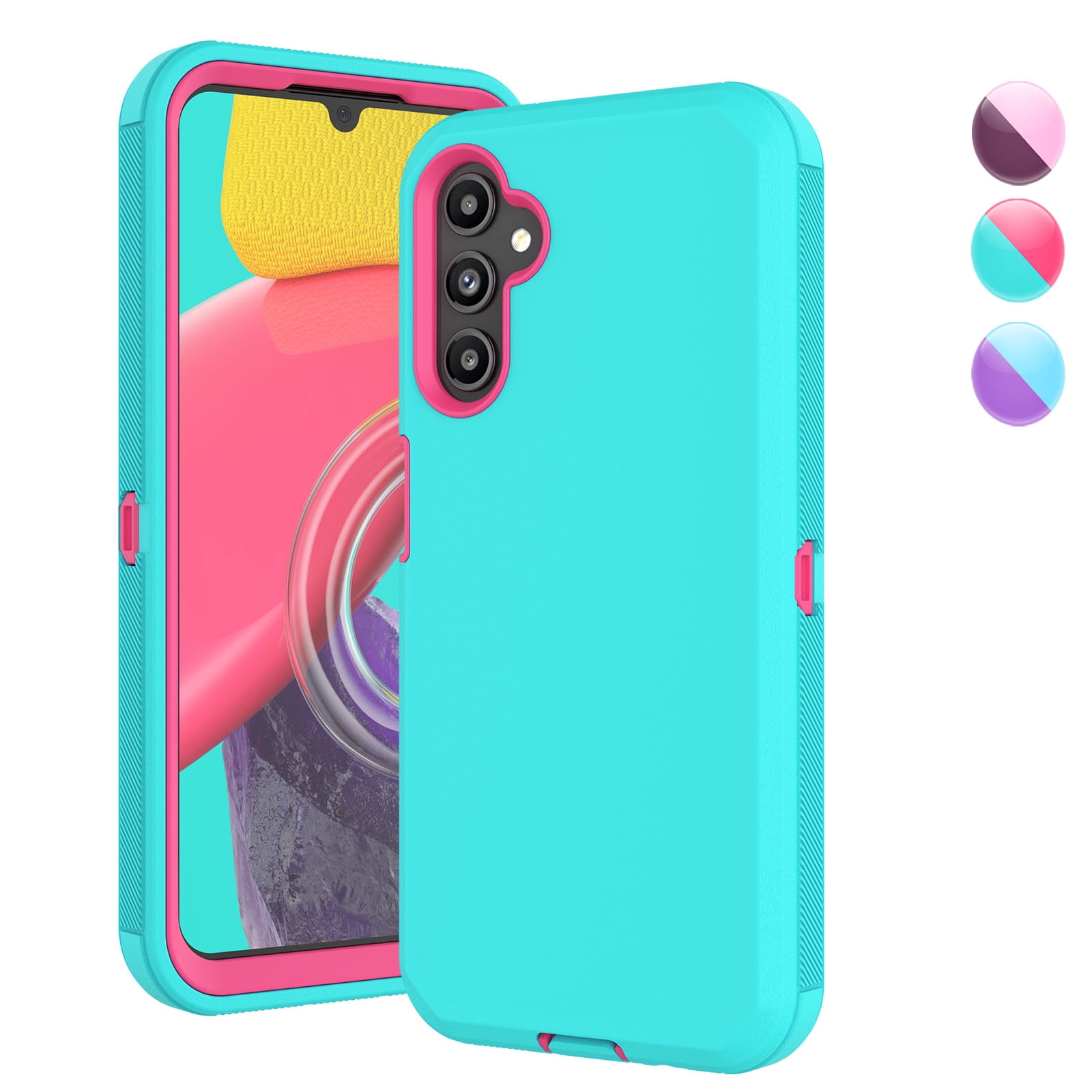 Njjex Galaxy A14 5G Case, 3-in-1 Full-Body Shockproof Protection, Hard ...