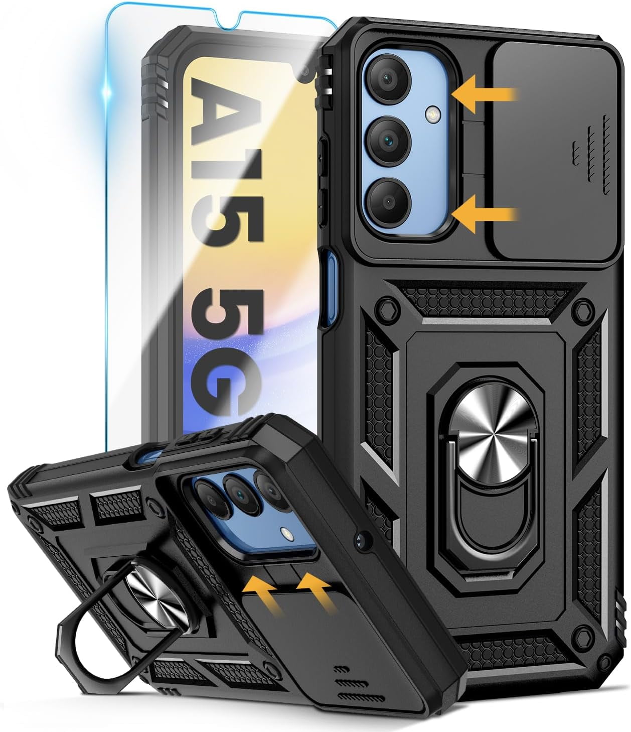 for Galaxy A15 5G Case, Samsung A15 5G Case with Camera Cover & 360 ...