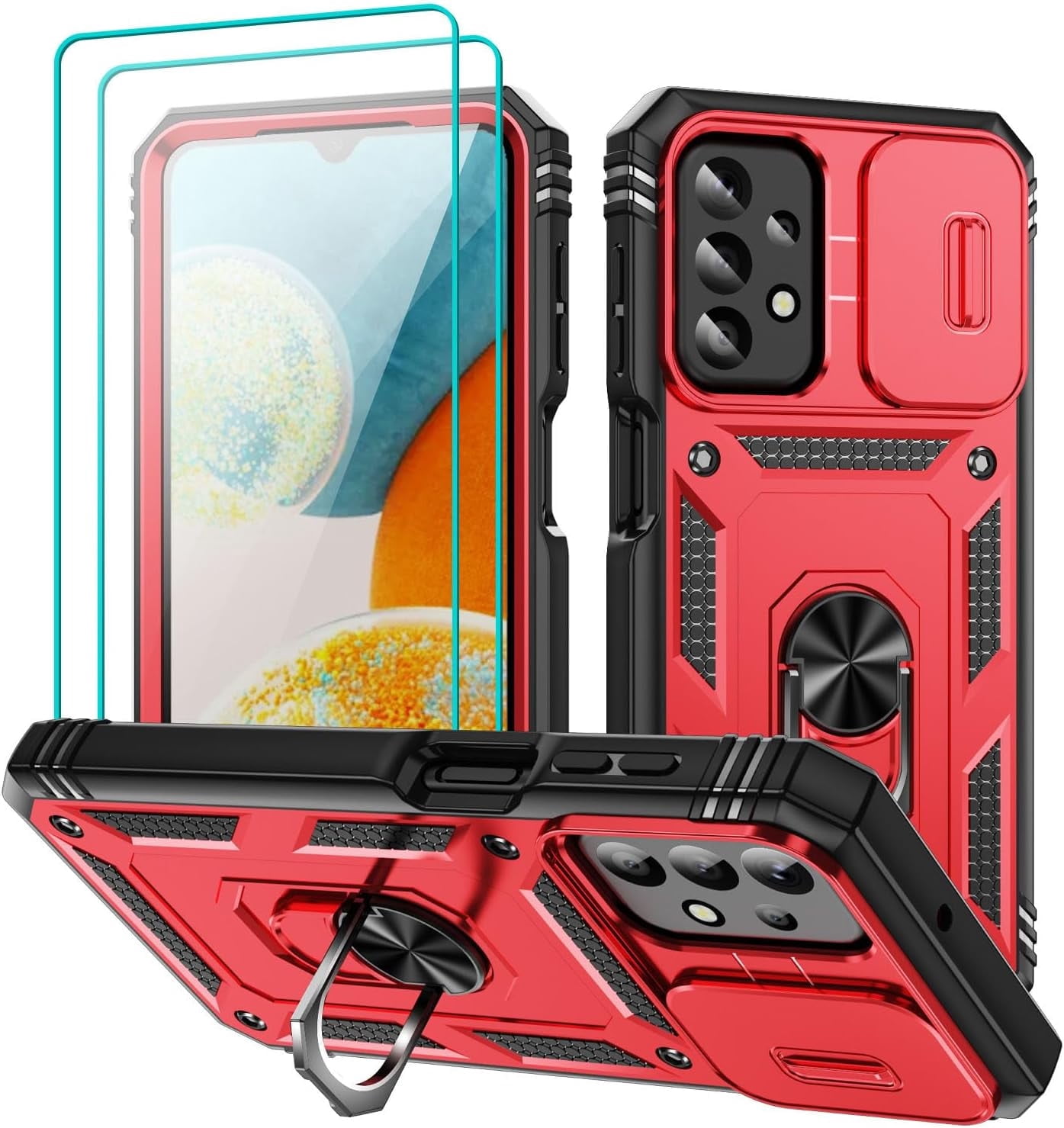 for Galaxy A23 5G Phone Case with Slide Camera Cover & Screen Protector ...