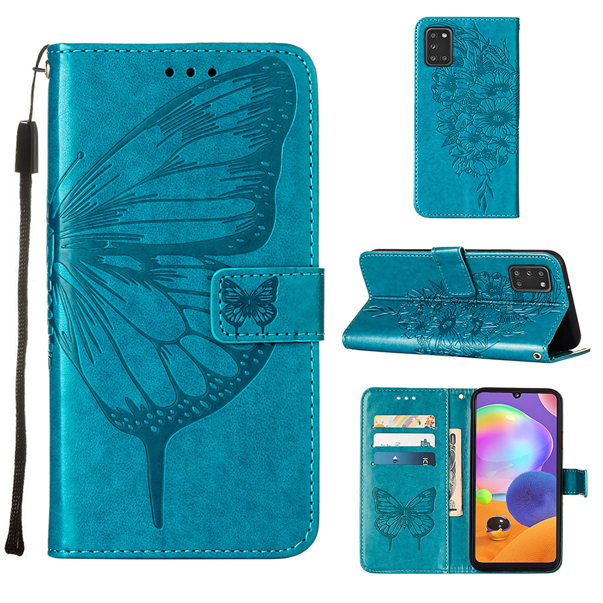 Galaxy A31 Phone Case, Dteck Embossed Butterfly Magnetic Flip PU ...