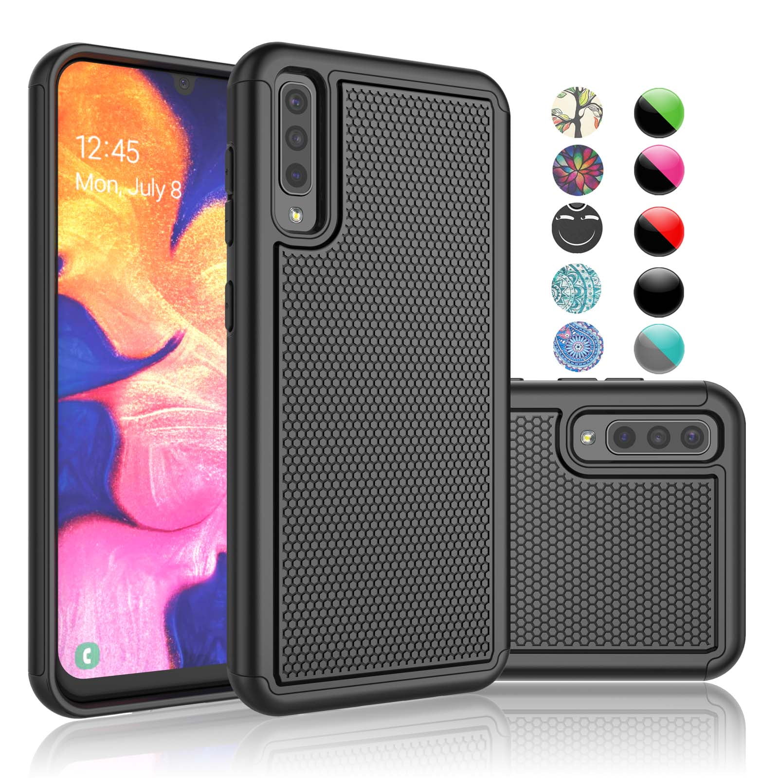 Galaxy A50 6.4" Case, Case for Samsung A505U 2019, Njjex Shock Absorbing Dual Layer Silicone ...