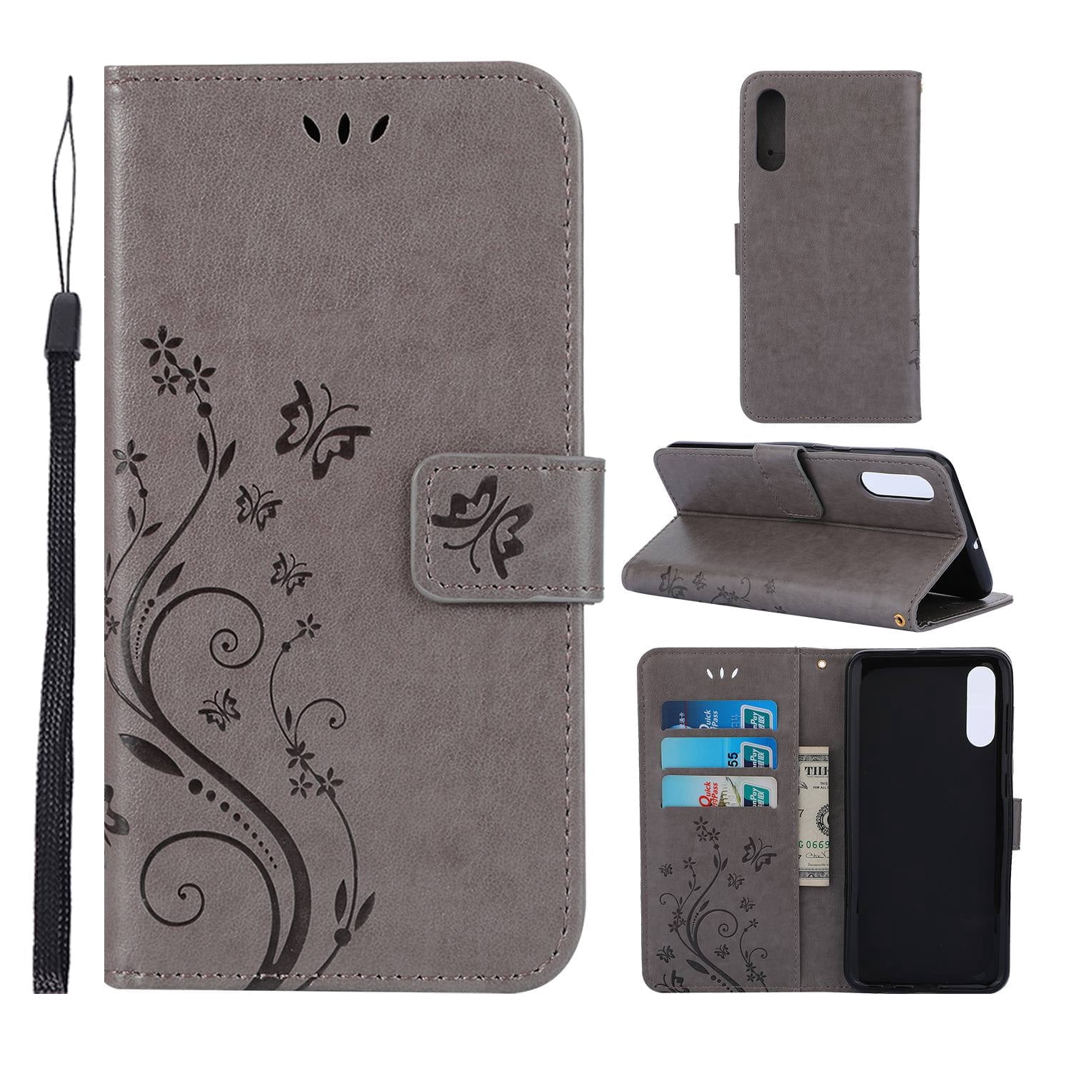 Galaxy A50 Case, Allytech Premium PU Leather Butterfly Pattern Embossed ...