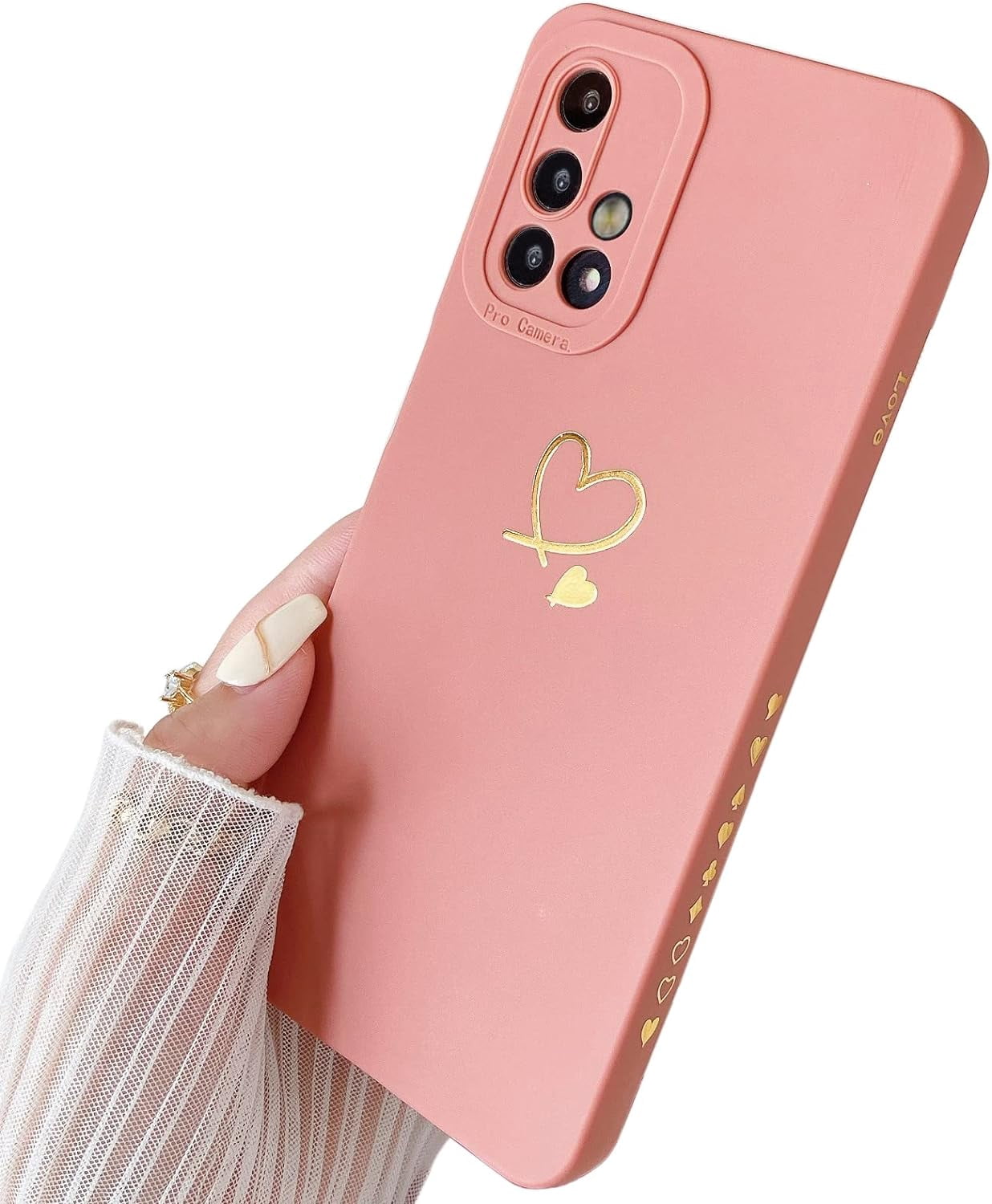 for Galaxy A51 4G Case(Not fit 5G),Cute Bling Side&Back Plated Love ...
