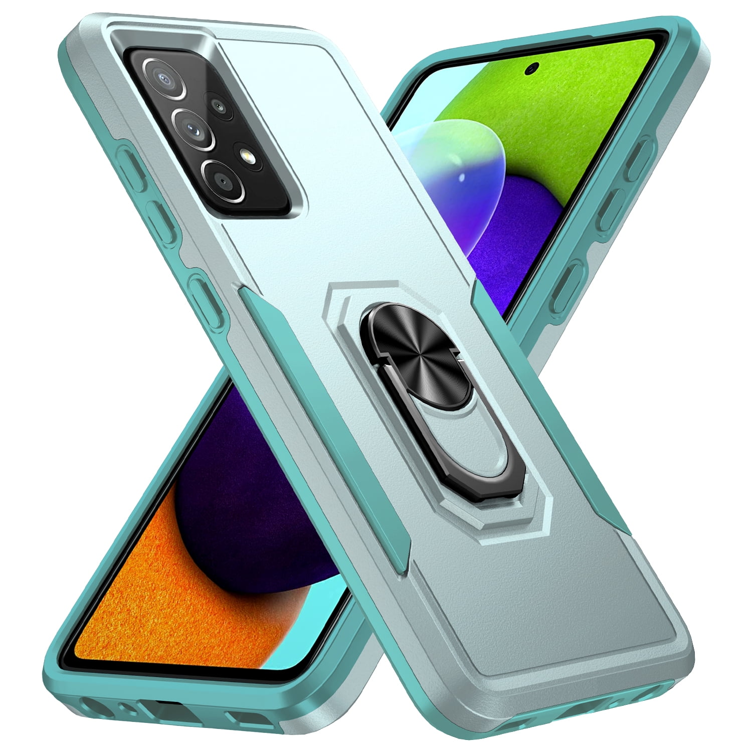 Galaxy A52 5G Case, 360 degree Rotate Ring Stand Rugged Lightweight ...