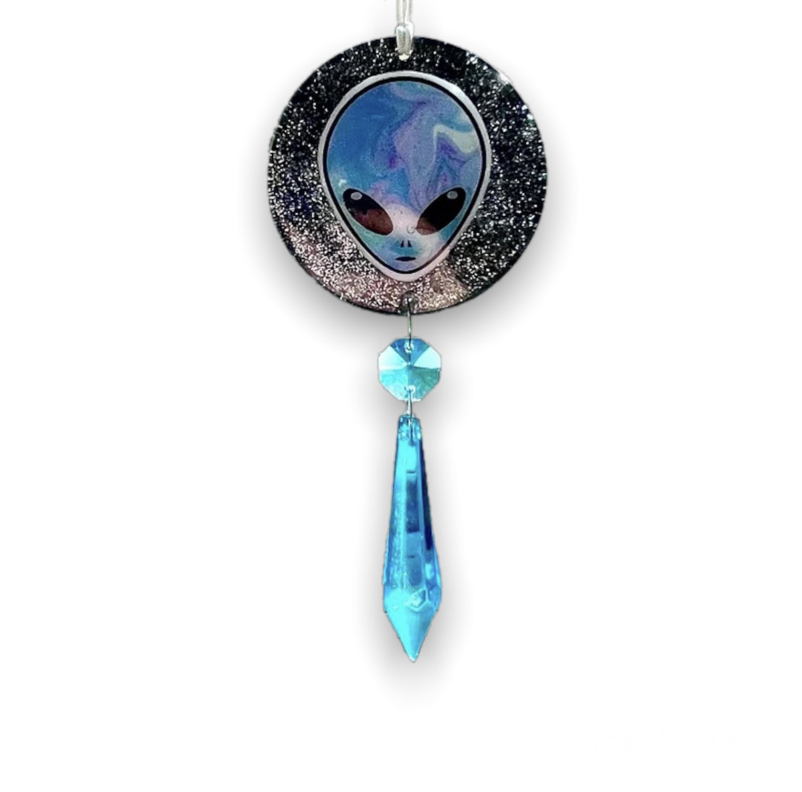 Galaxy Alien Car Charm, Crystal Suncatcher, Auto Accessories, Rearview ...