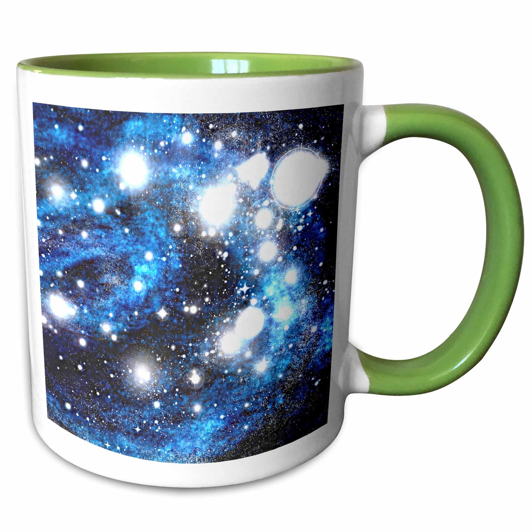 3drose, Galaxy and Nebula - Star Clusters, 15oz Two-tone Green Mug ...