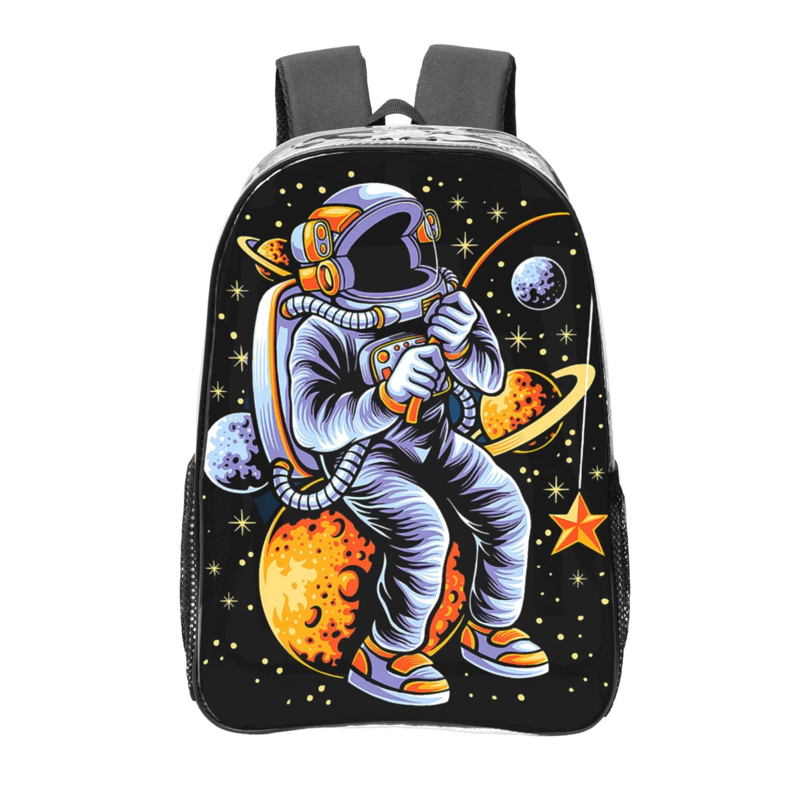 Galaxy Astronaut Basics Transparent Backpack School See Through Plastic ...