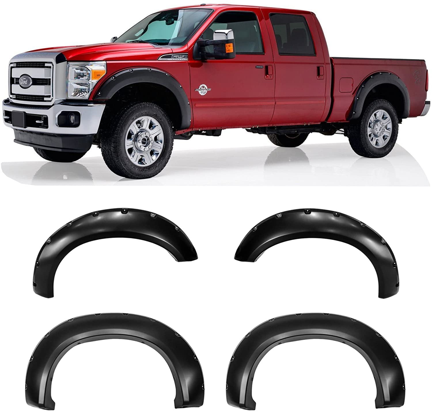 Galaxy Auto Fender Flares for 2011-16 Ford F250/F350 (Single Rear Wheel ...