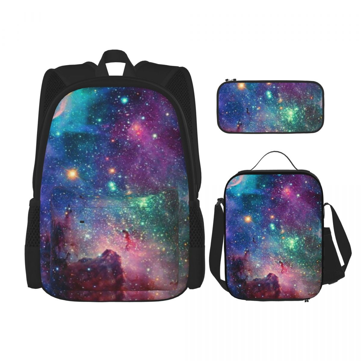 Galaxy Backpacks Bookbag Students Bags s Rucksack Lunch Bag Pen Bag ...