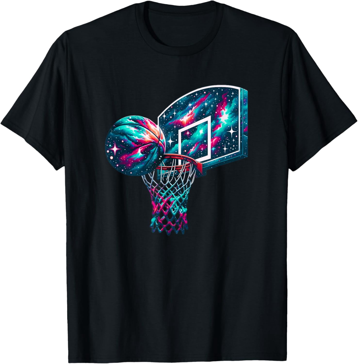 Galaxy Basketball Ball Hoop Net Slam Dunk Bball Player Fans T-Shirt ...