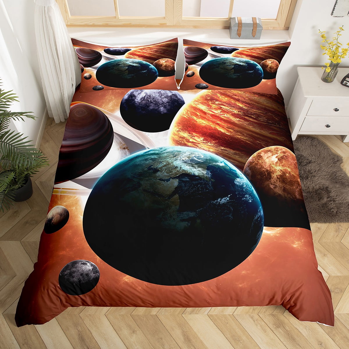 Galaxy Bedding Set Full for Boys Girls Universe Themed Decor Duvet ...