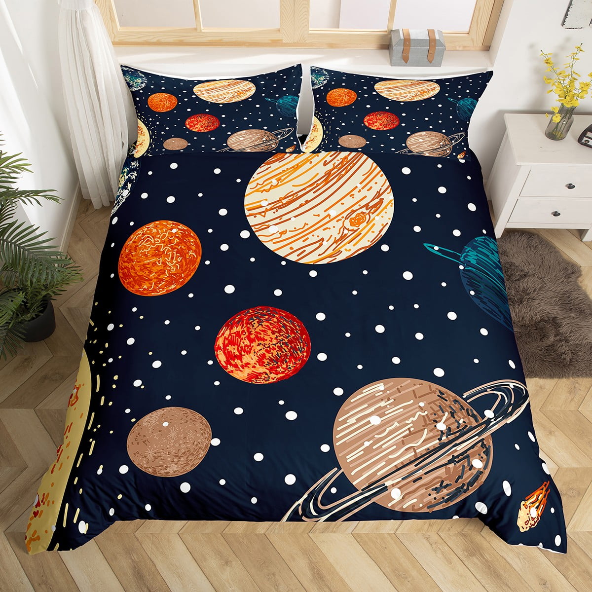 Galaxy Bedding Set Full Solar System Duvet Cover for Boys Girls ...
