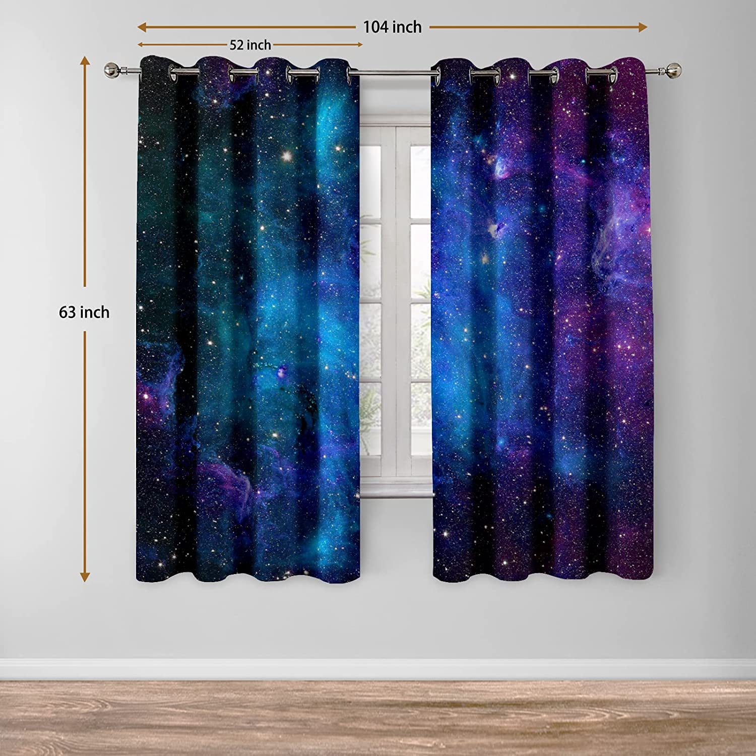 Galaxy Blackout Curtains Outer Space Nebula Universe Starry Sky Night ...