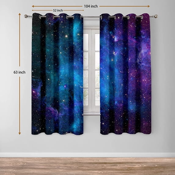 Galaxy Blackout Curtains Outer Space Nebula Universe Starry Sky Night ...