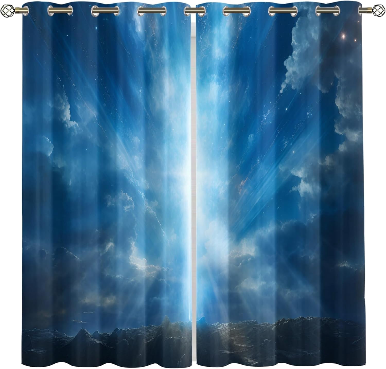 Galaxy Blackout Curtains, Universe Planet Privacy Curtains, Nebula ...