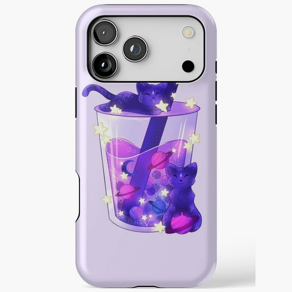 Galaxy Boba Cat Protective Case for iPhone 11 12 13 14 15 16 17 Pro Max ...