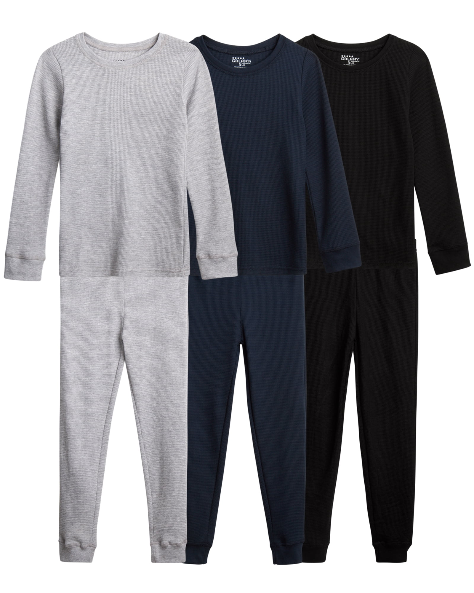 Galaxy By Harvic Boys' Thermal Underwear - 6 Piece Waffle Knit Long ...