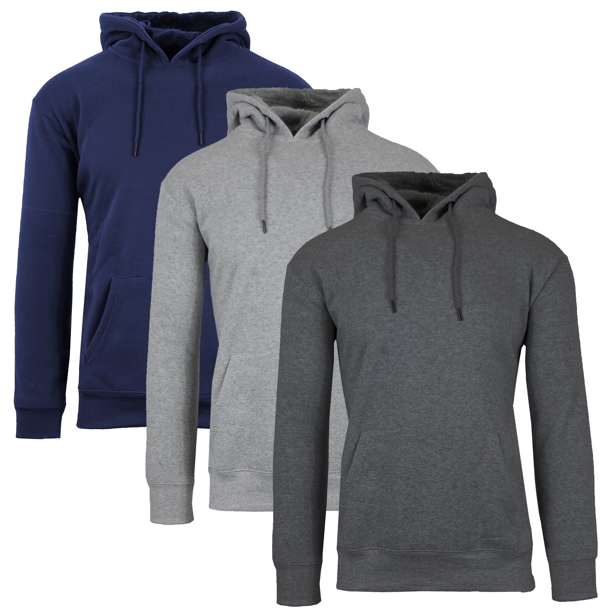 Galaxy By Harvic Mens Heavyweight Fleece Lined Pullover Hoodie 3 Pack(M ...