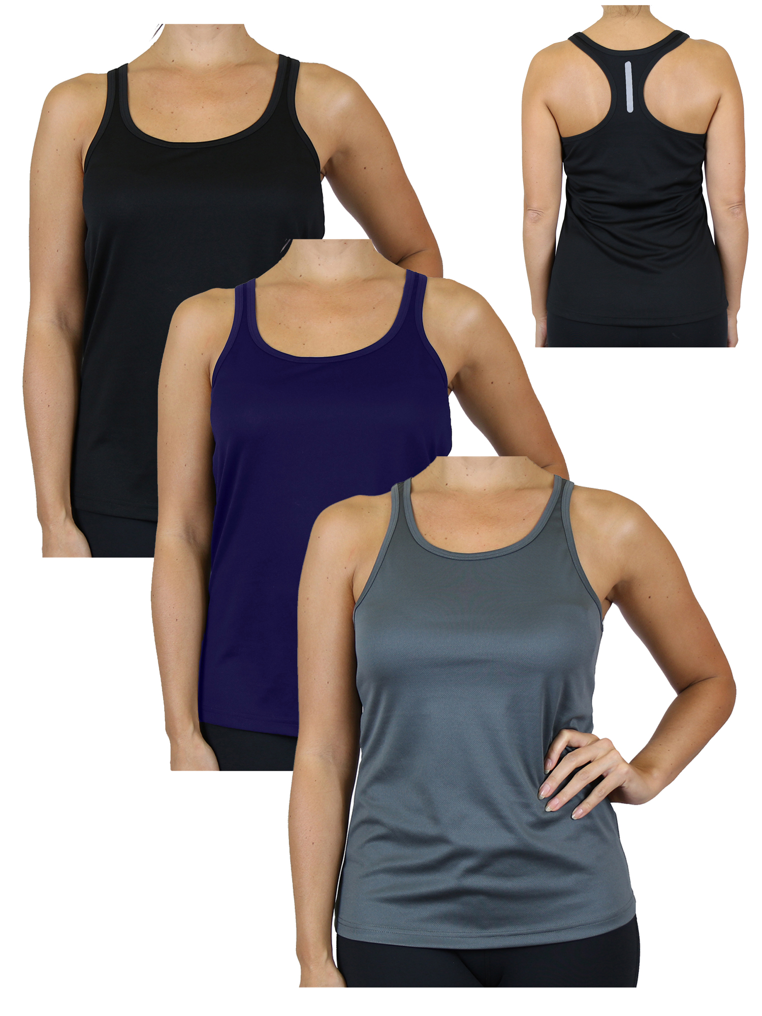 Women's Striped Performance Racerback Tank with Wicking - Walmart.com